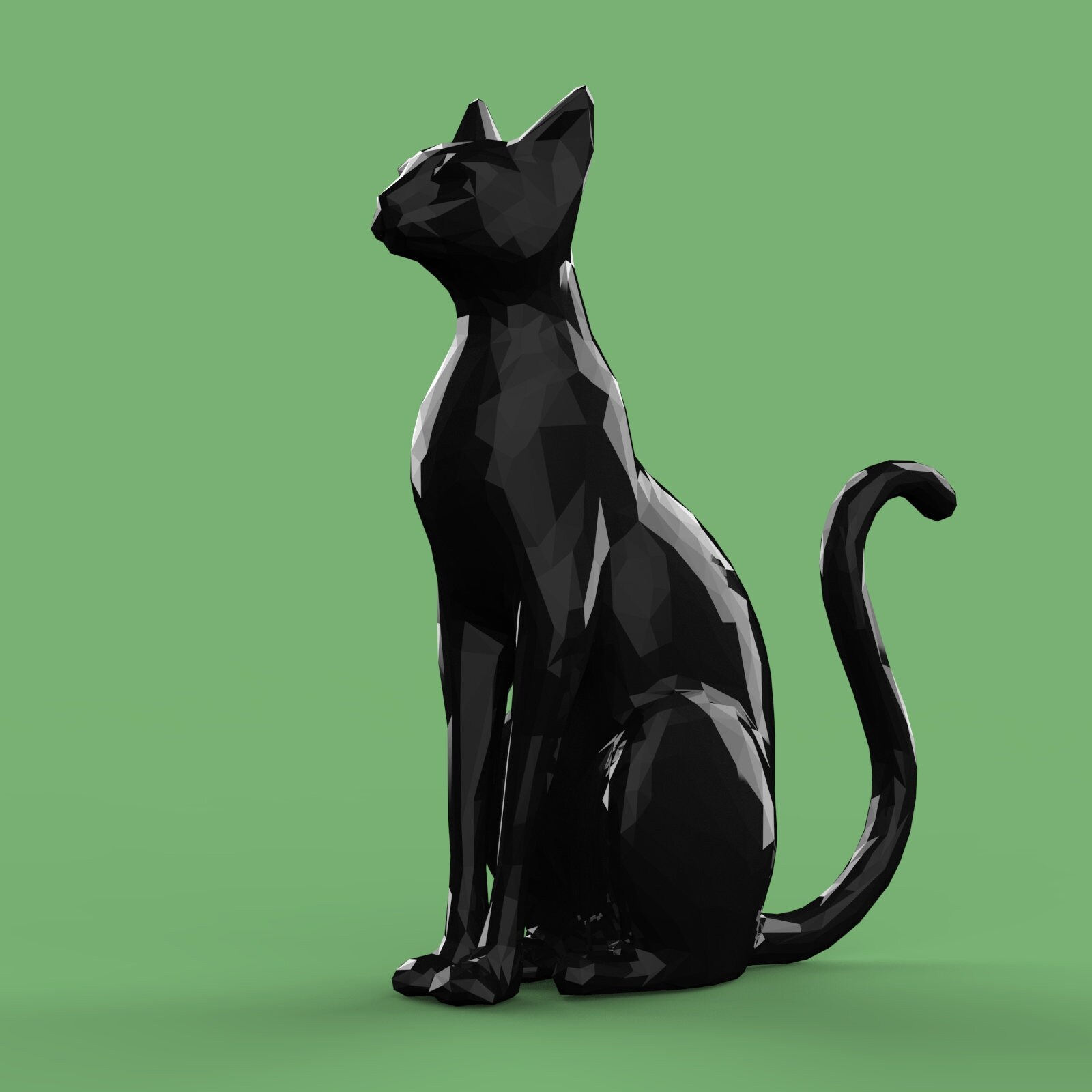 Cat Low Poly STL Digital File for 3D Printing - Etsy