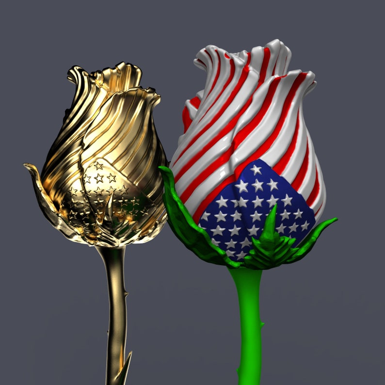 Rose USA Flag Stl Digital 3D Printable File - Etsy