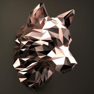 Wolf Head in Low Poly Style STL Digital File for 3D Printing - Etsy