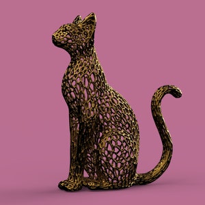Cat in Voronoi Style STL Digital File for 3D Printing - Etsy
