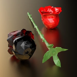 3D Printing Rose Lowpoly Digital Printable Stl File - Etsy