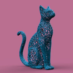 Cat in Voronoi Style STL Digital File for 3D Printing - Etsy