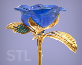 3D Rose STL, 3D Rose STL File, Rose for 3D Printer, Gift for Him With ...