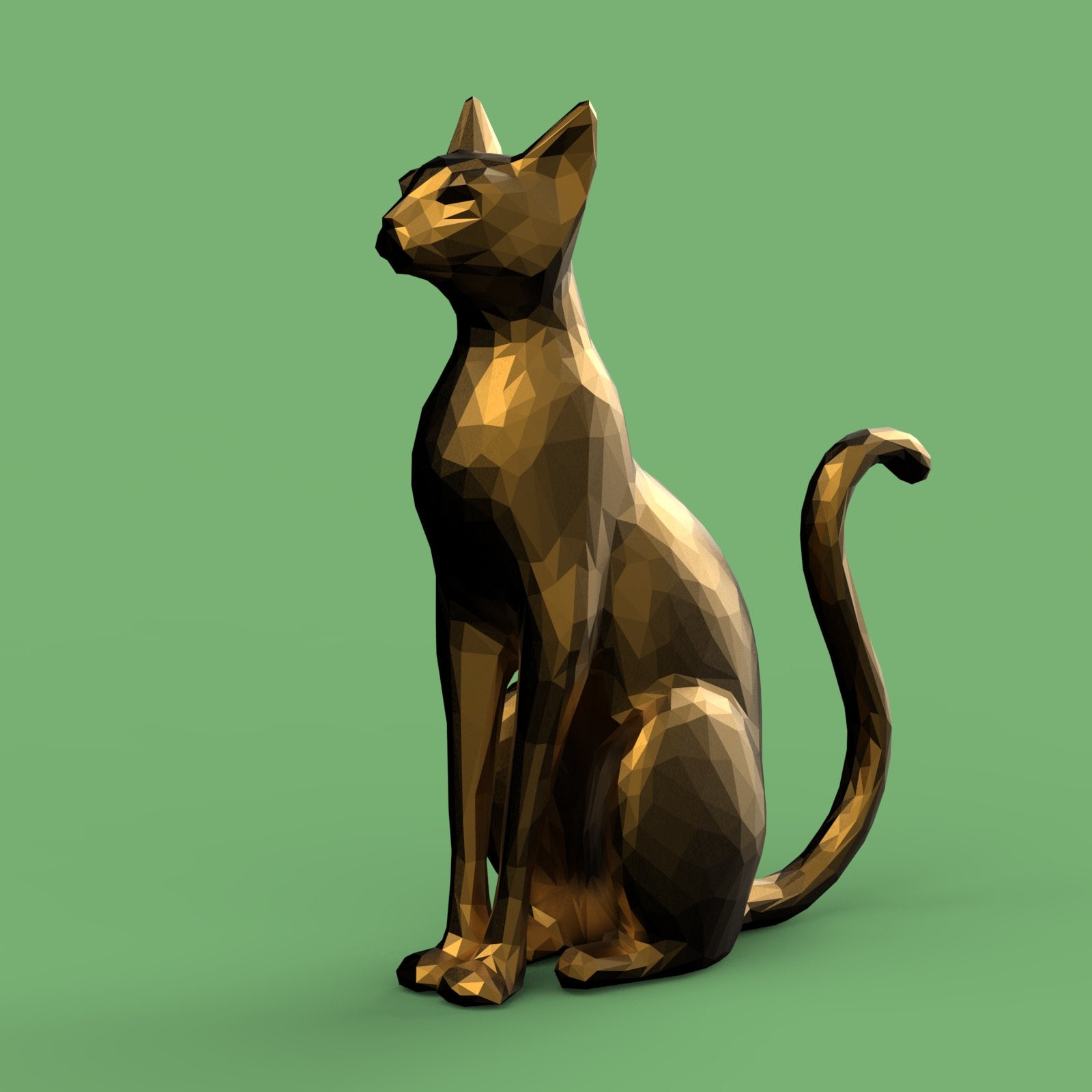 Cat Low Poly STL Digital File for 3D Printing - Etsy