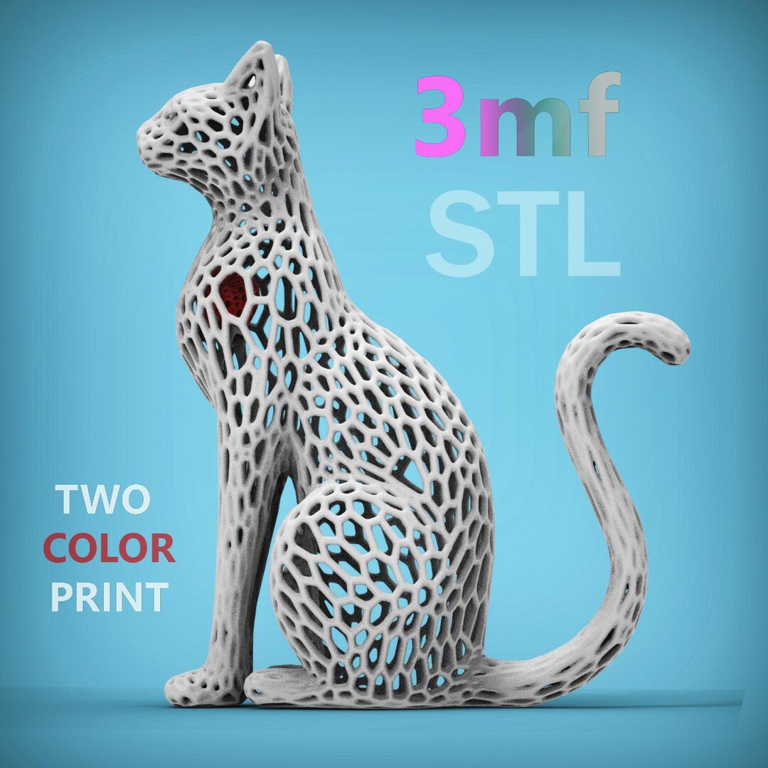 Cat in Voronoi Style STL Digital File for 3D Printing - Etsy
