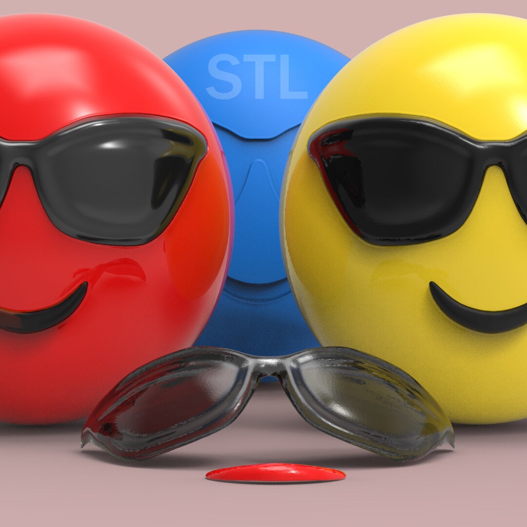 Smiley With Glasses STL Digital File for Printing - Etsy