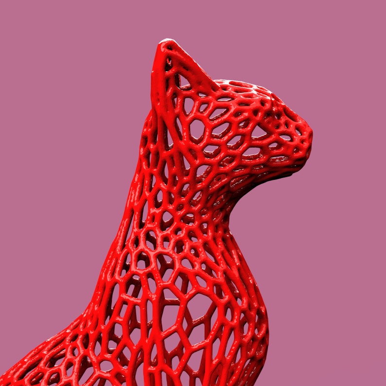 Cat in Voronoi Style STL Digital File for 3D Printing - Etsy