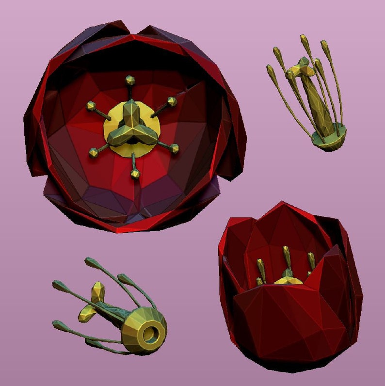 Tulip Flower in Low Poly Style Stl Digital File - Etsy