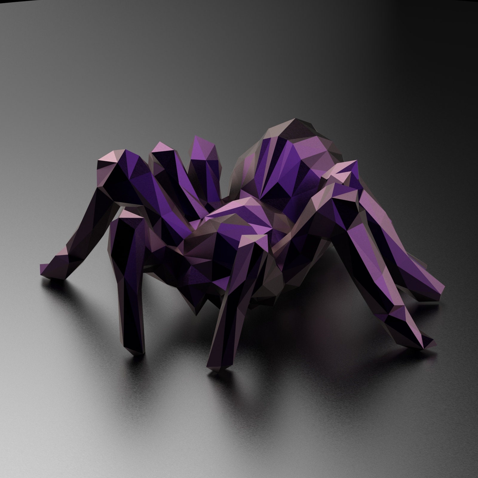 Spider in Low Poly Style STL Digital File for 3D Printing - Etsy