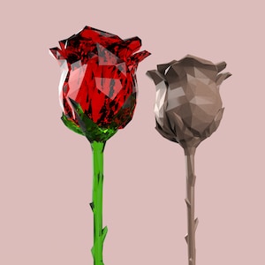 3D Printing Rose Lowpoly Digital Printable Stl File - Etsy