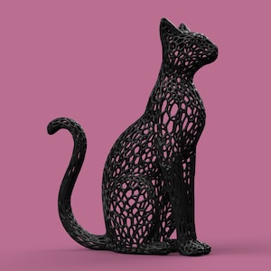 Cat in Voronoi Style STL Digital File for 3D Printing - Etsy
