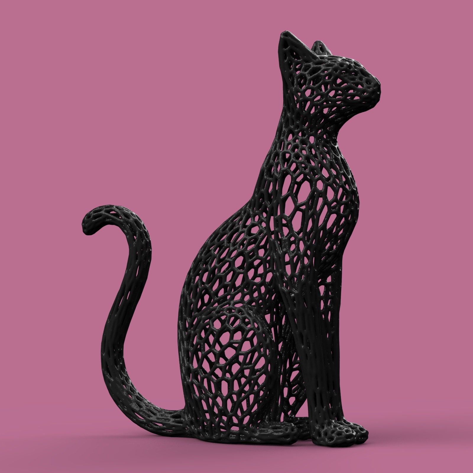 Cat in Voronoi Style STL Digital File for 3D Printing - Etsy
