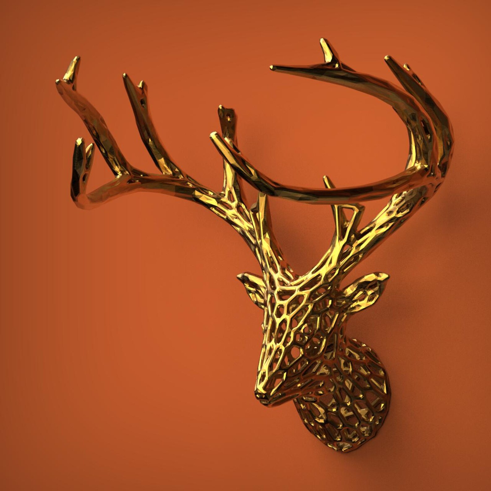 Golden Deer Head in Voronoi Style STL Digital File for 3D Printing - Etsy