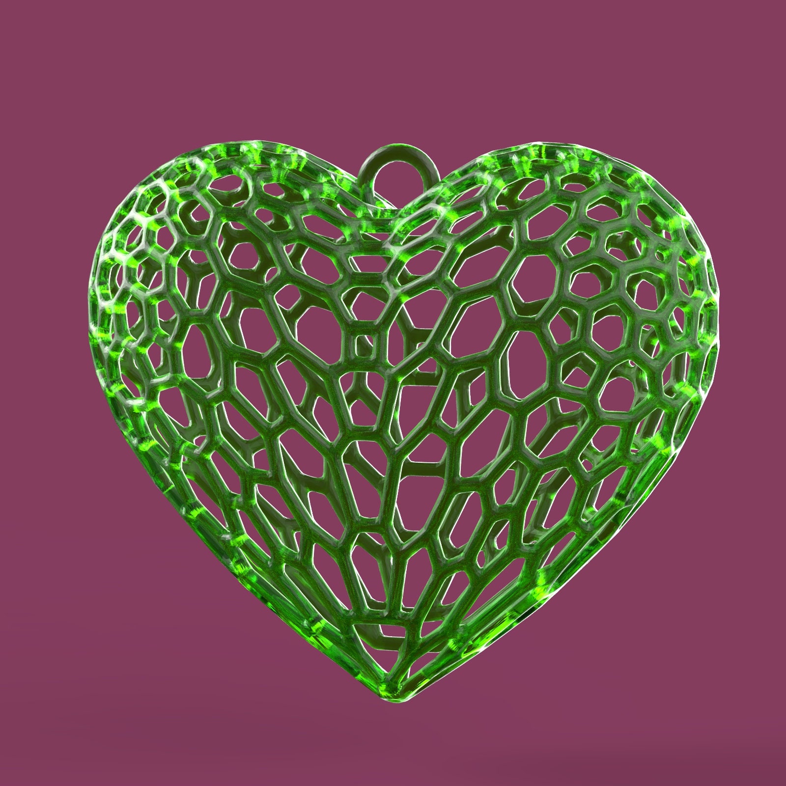 Necklace Heart in 3d Voronoi Style Stl - Etsy