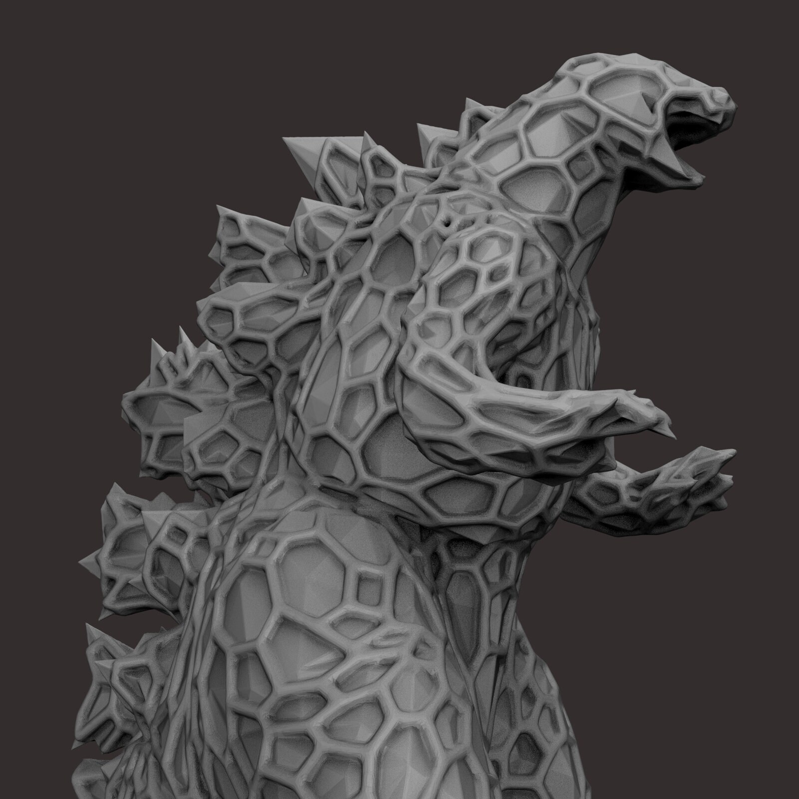 Godzilla in Voronoi Style STL Digital File for 3D Printing. - Etsy
