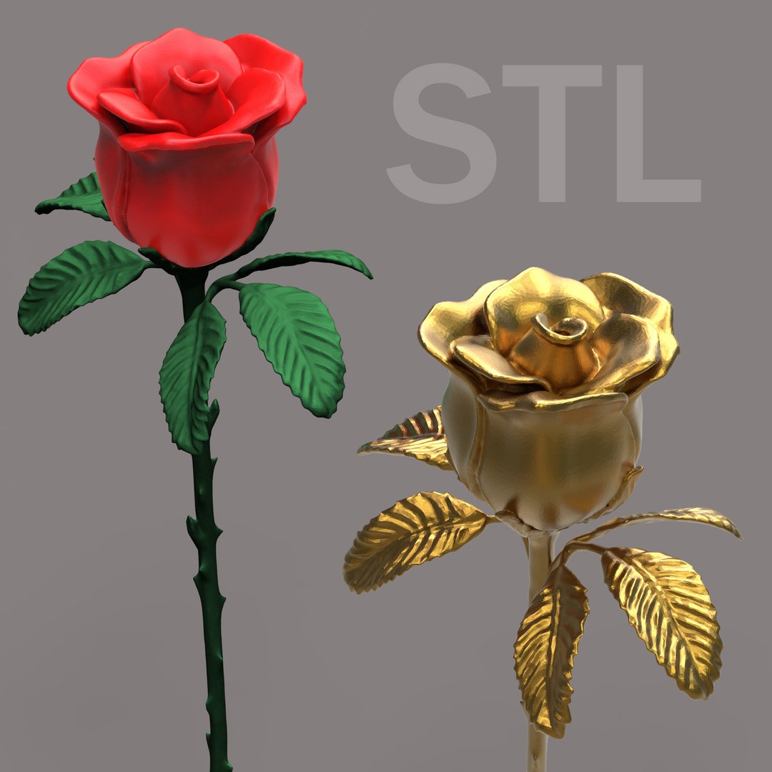 Rose Stl Digital File For 3d Printing Etsy