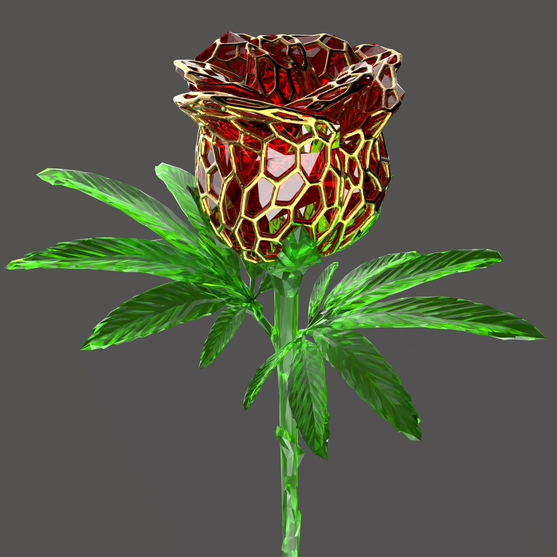 3D Printing Weed Rose Stl Digital File - Etsy
