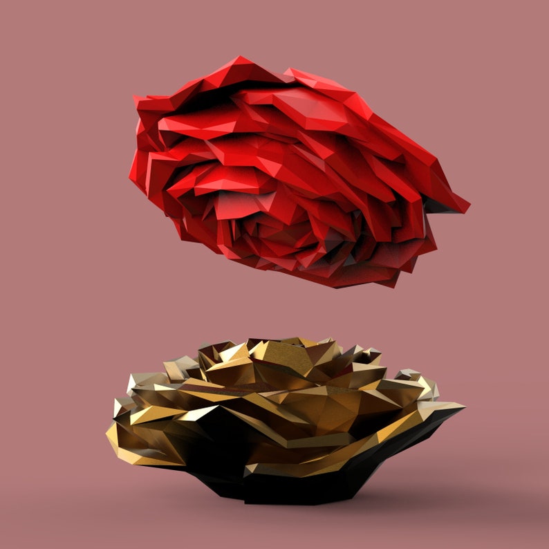 Rosebud in Low Poly Style STL Digital File for 3D Printing - Etsy