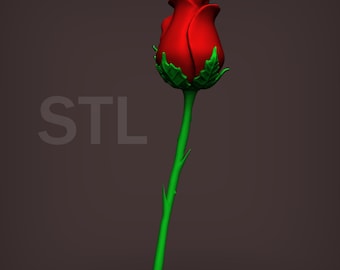 3D Rose STL, 3D Rose STL File, Rose for 3D Printer, Gift for Him With ...