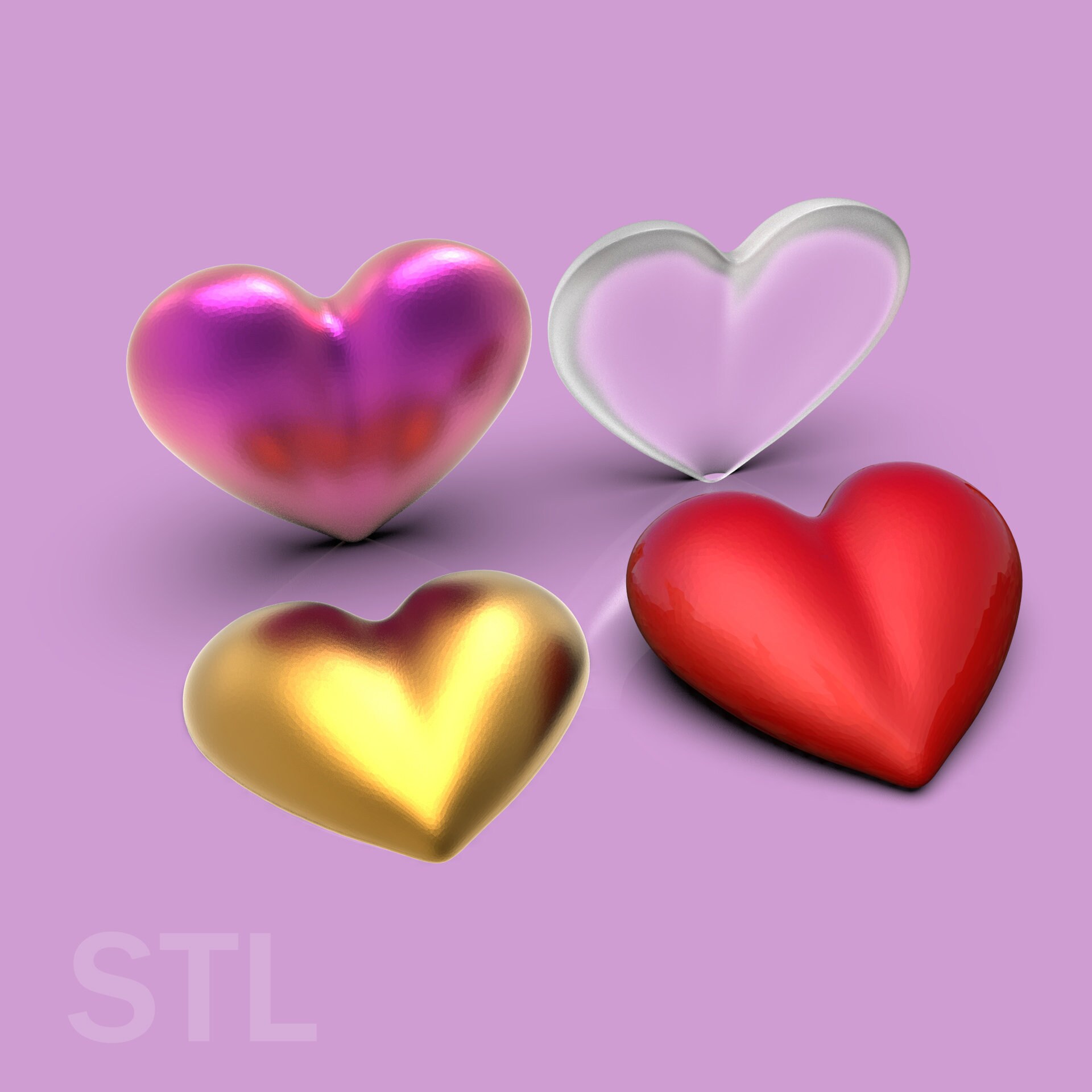 Volumetric Heart and Half Heart Stl Digital File - Etsy