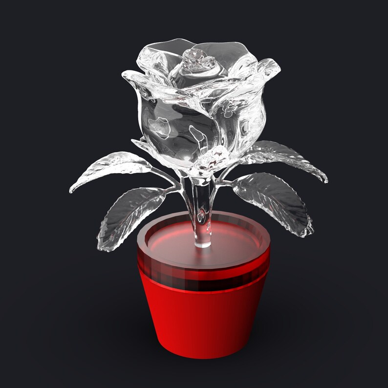 Rose in a Pot STL Printable File - Etsy