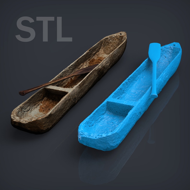 Dugout Canoe and Paddle STL Digital File for 3D Printing - Etsy UK