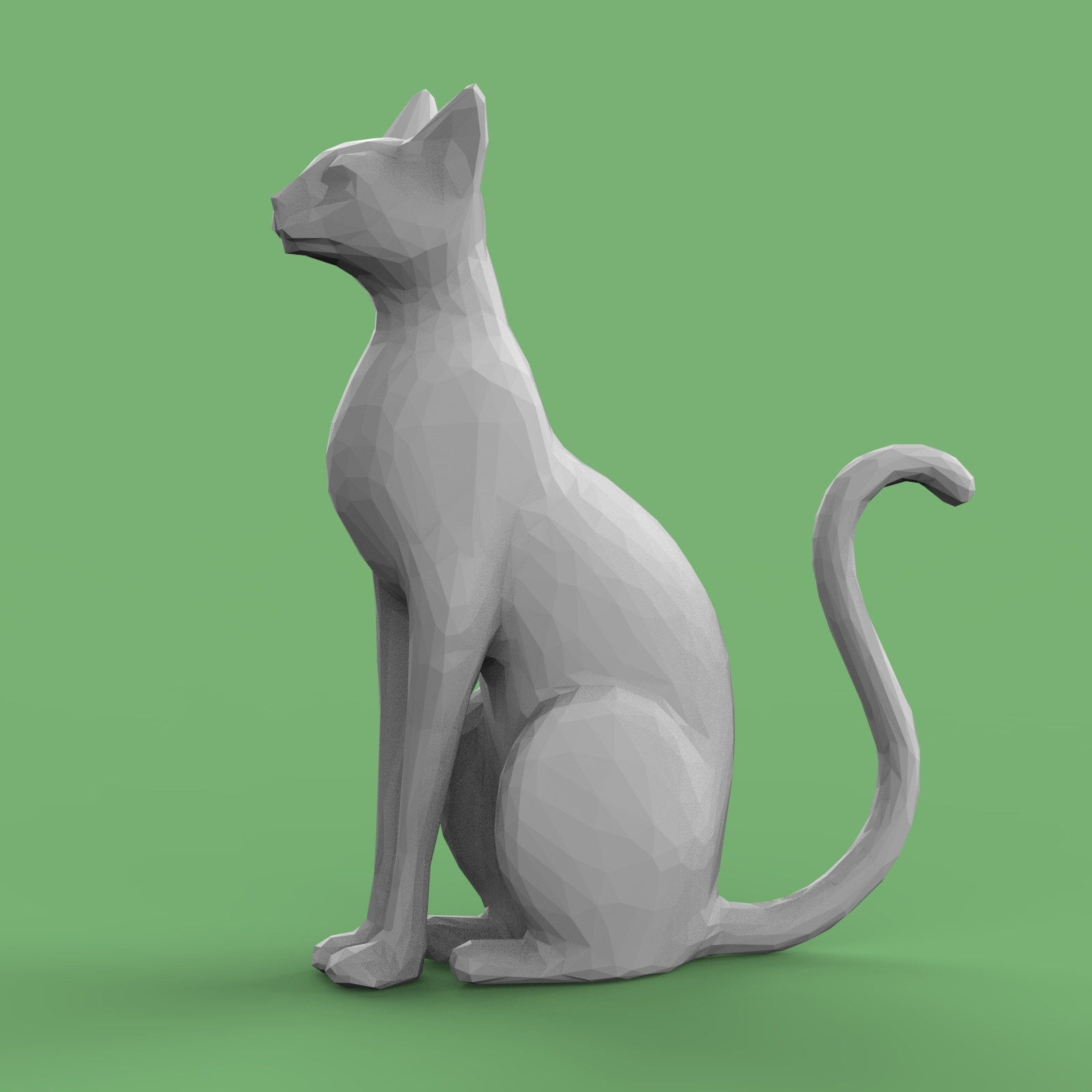 Cat Low Poly STL Digital File for 3D Printing - Etsy
