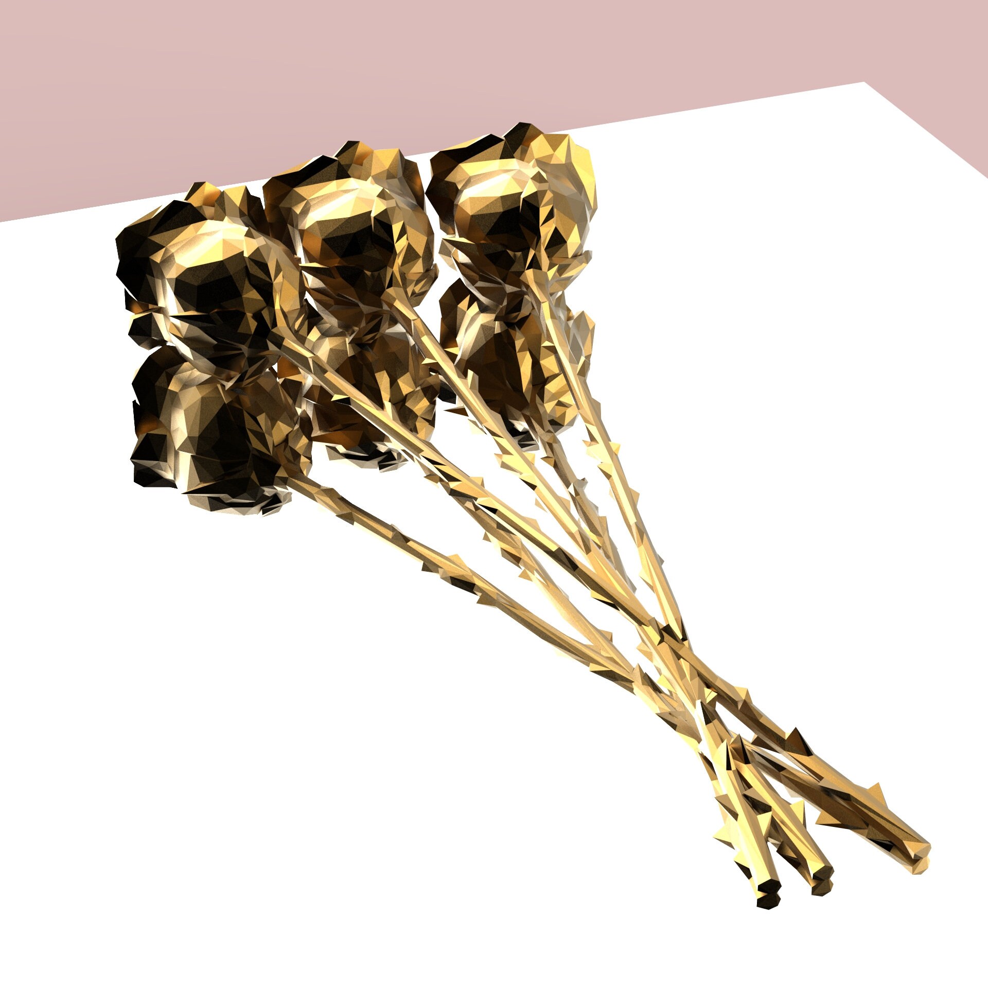 3D Printing Rose Lowpoly Digital Printable Stl File - Etsy