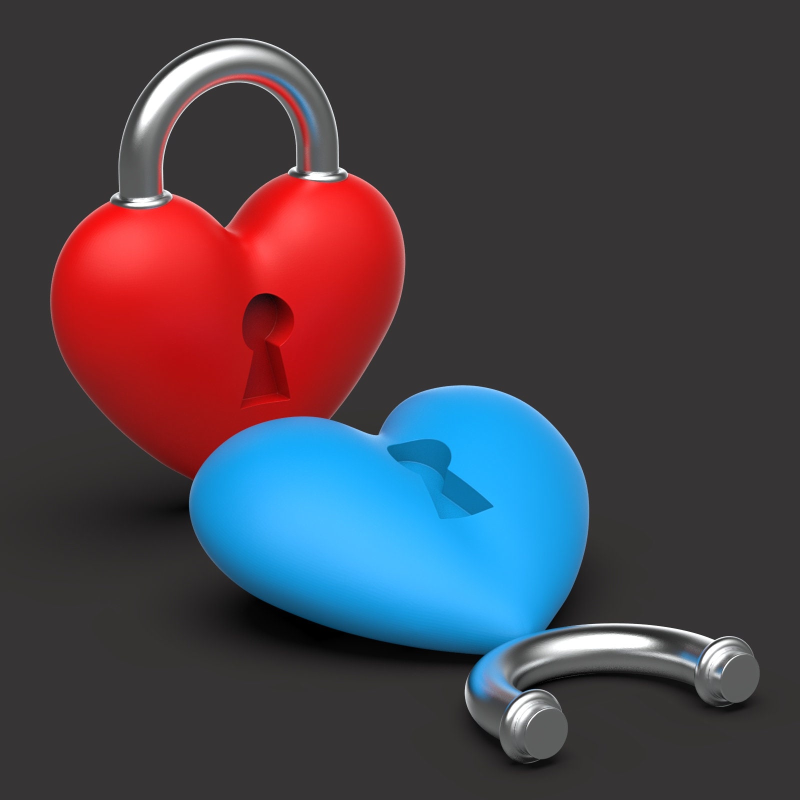 Heart on Lock STL Digital File for 3D Printing - Etsy