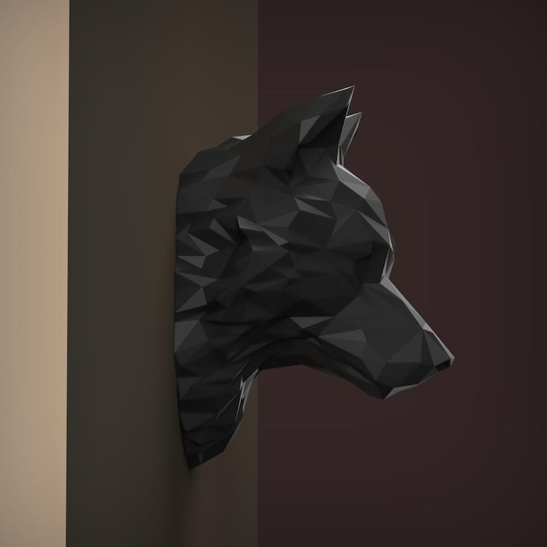 Wolf Head in Low Poly Style STL Digital File for 3D Printing - Etsy