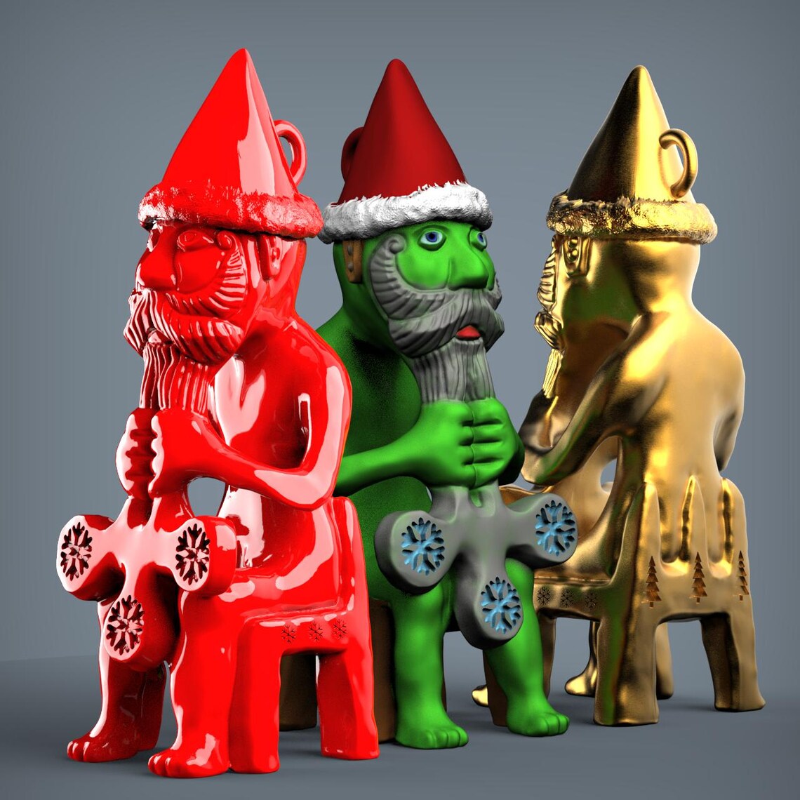 Scandinavian Figurine of Thor in Santa Claus Costume STL Digital File ...