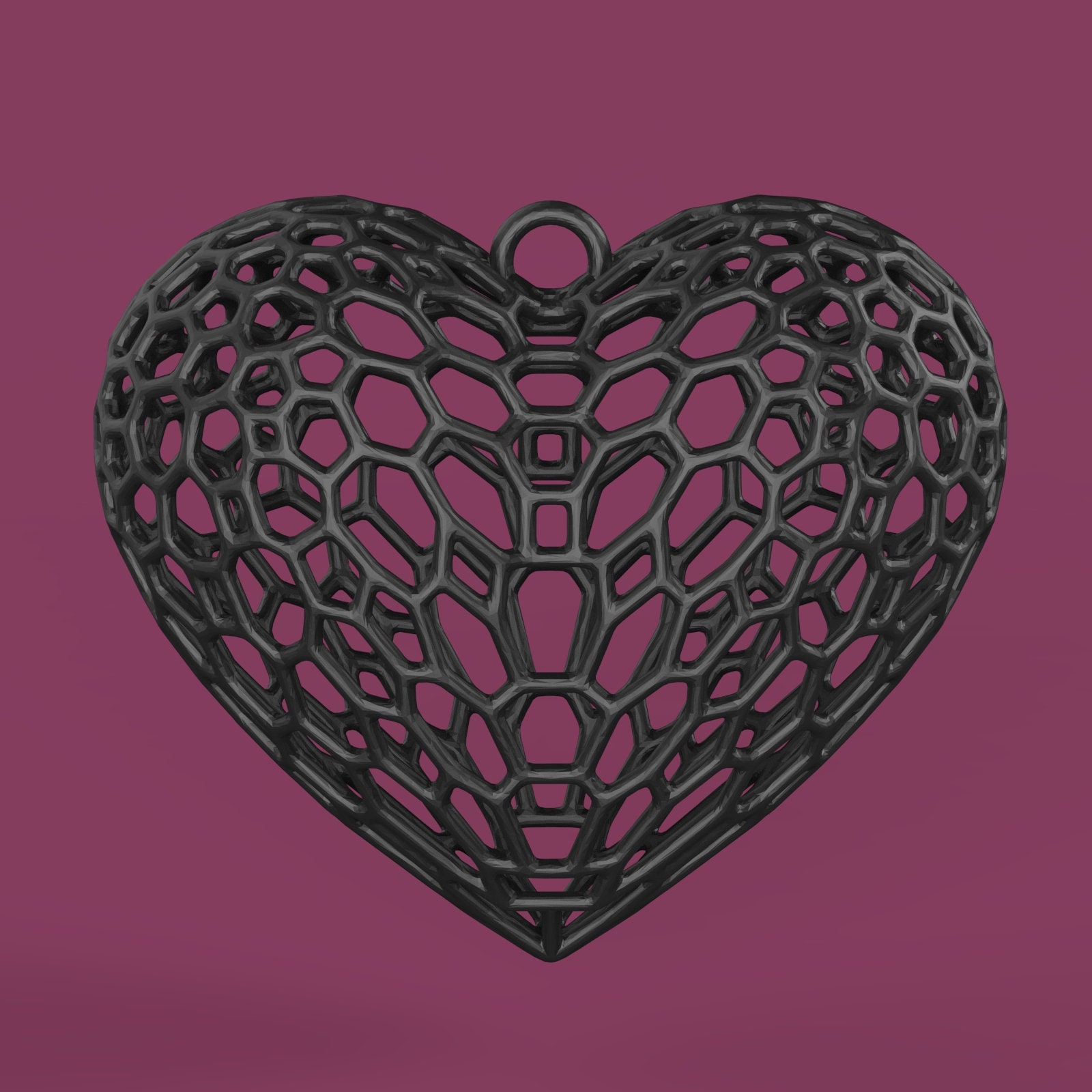Necklace Heart in 3d Voronoi Style Stl - Etsy