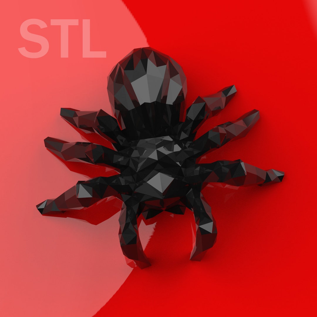 Spider in Low Poly Style STL Digital File for 3D Printing - Etsy