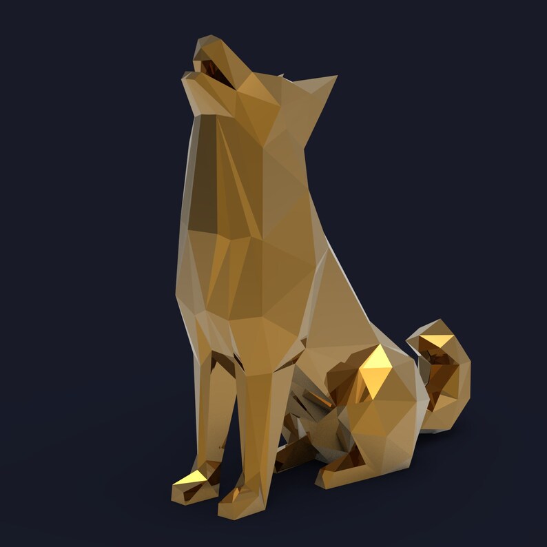 Wolf Howls at the Moon Low Poly STL Digital File for 3D Printing - Etsy