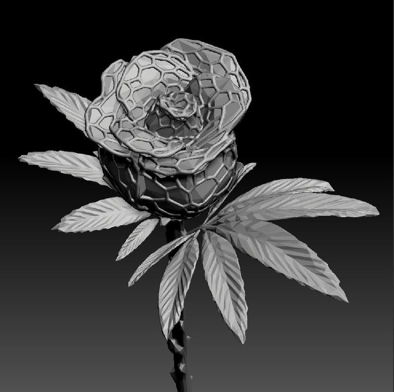 3D Printing Weed Rose Stl Digital File - Etsy