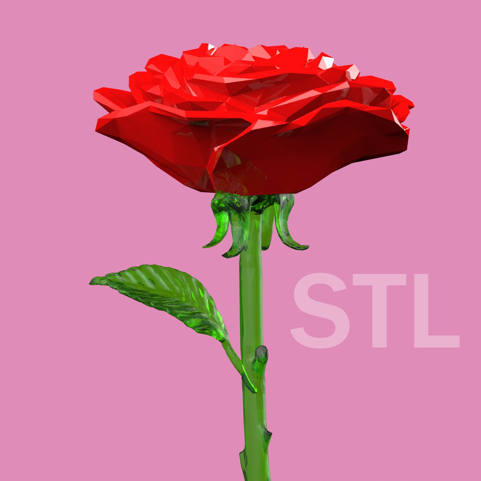 Open Rose Stl Digital File for 3D Printing - Etsy