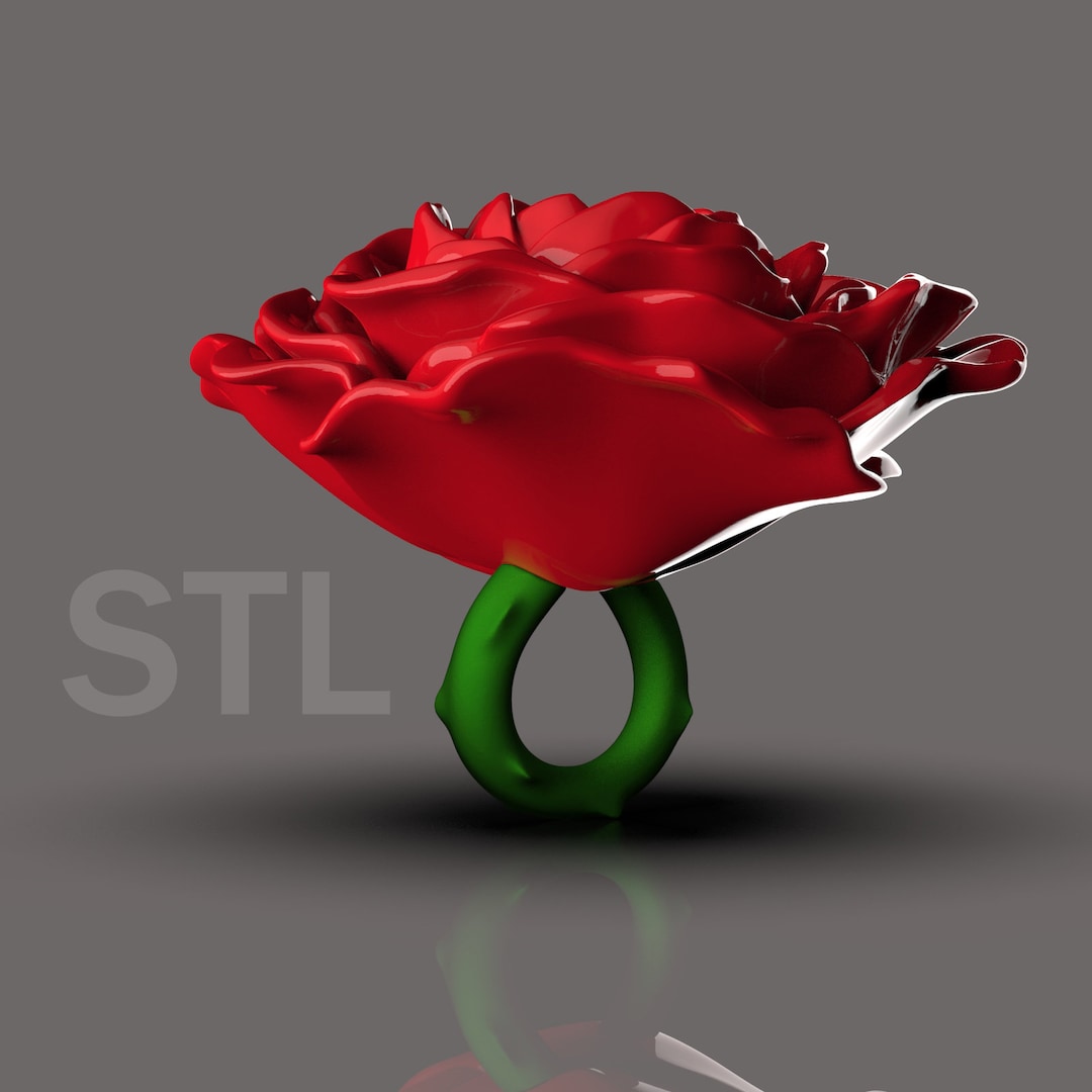 Large Rose Ring STL Digital File for Printing - Etsy