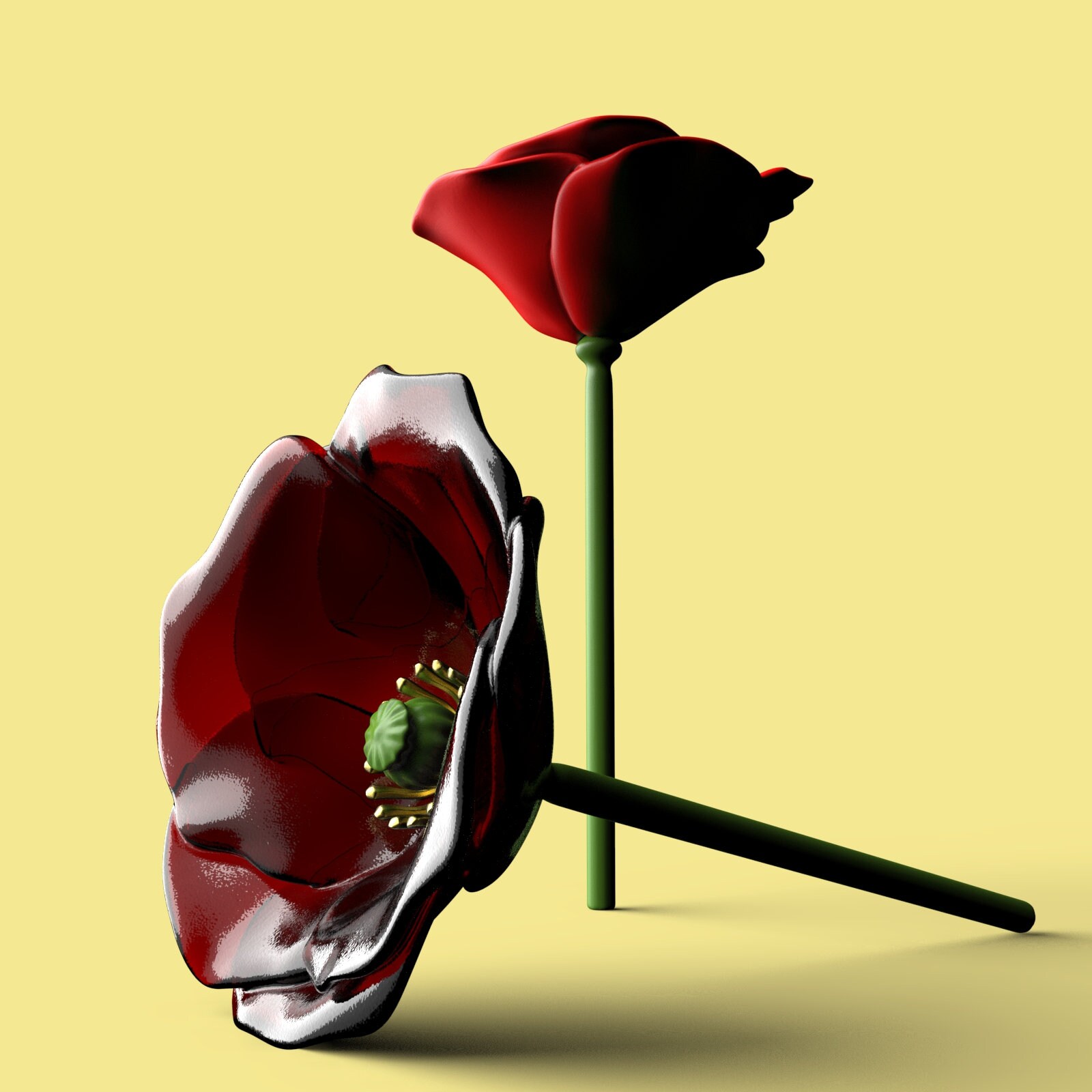 Poppy Flower Stl Digital File for 3D Printing - Etsy
