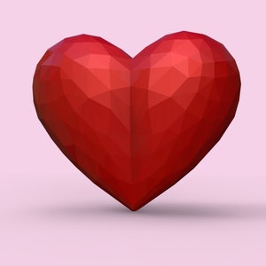 Heart in 3d Low Poly Style Stl - Etsy Heart in 3d Low Poly Style Stl - Etsy