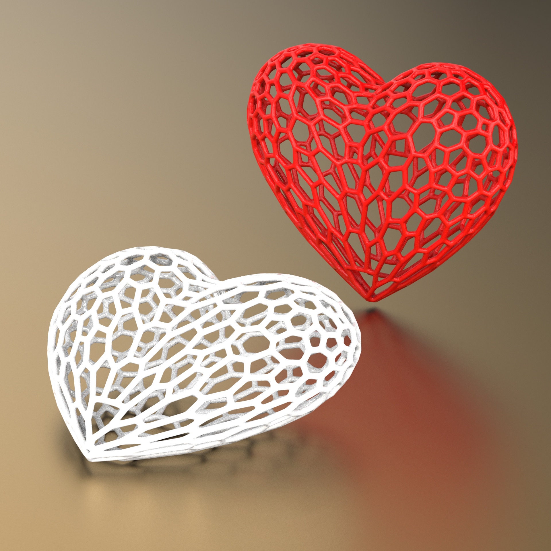 Heart in 3d Voronoi Style Stl - Etsy