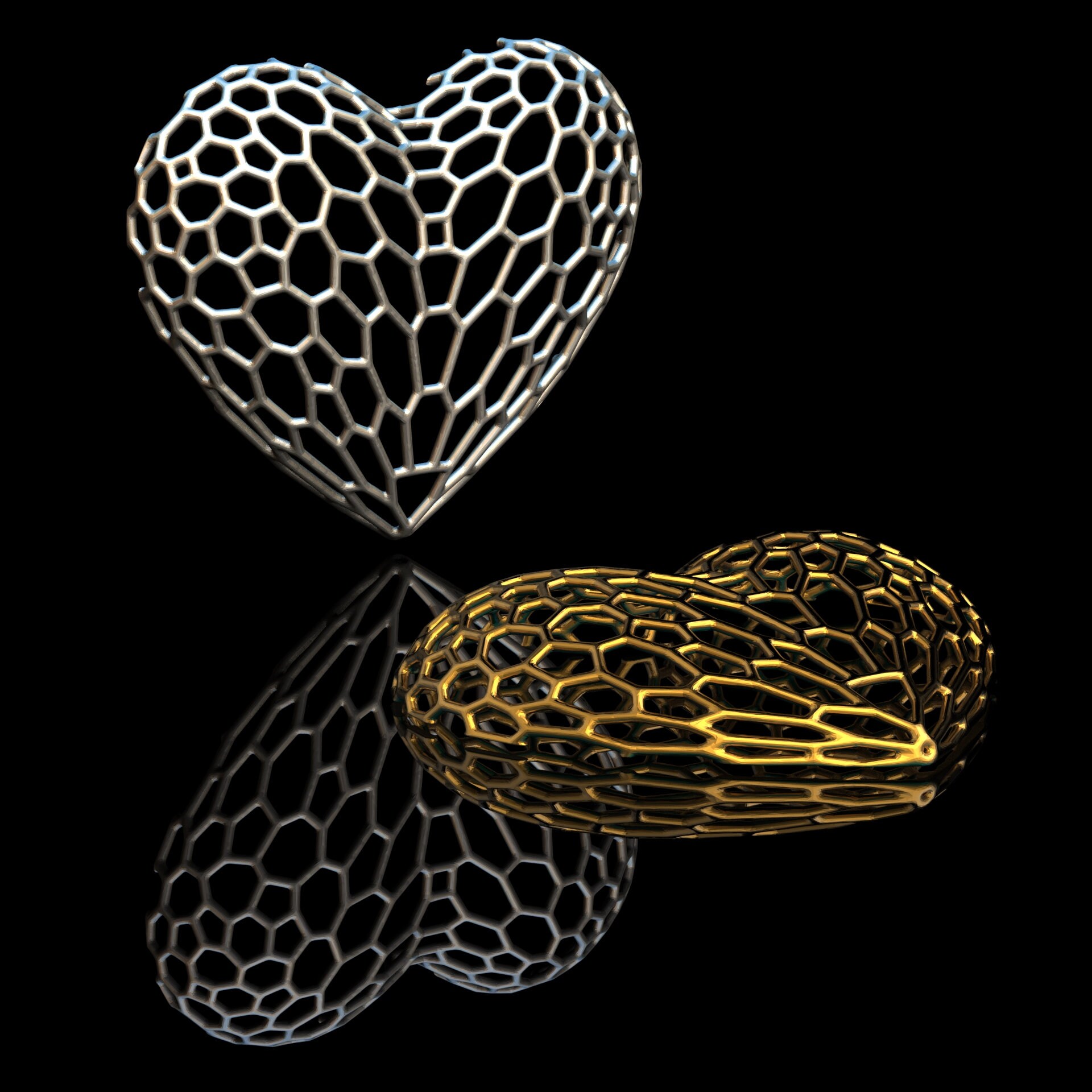 Heart in 3d Voronoi Style Stl - Etsy