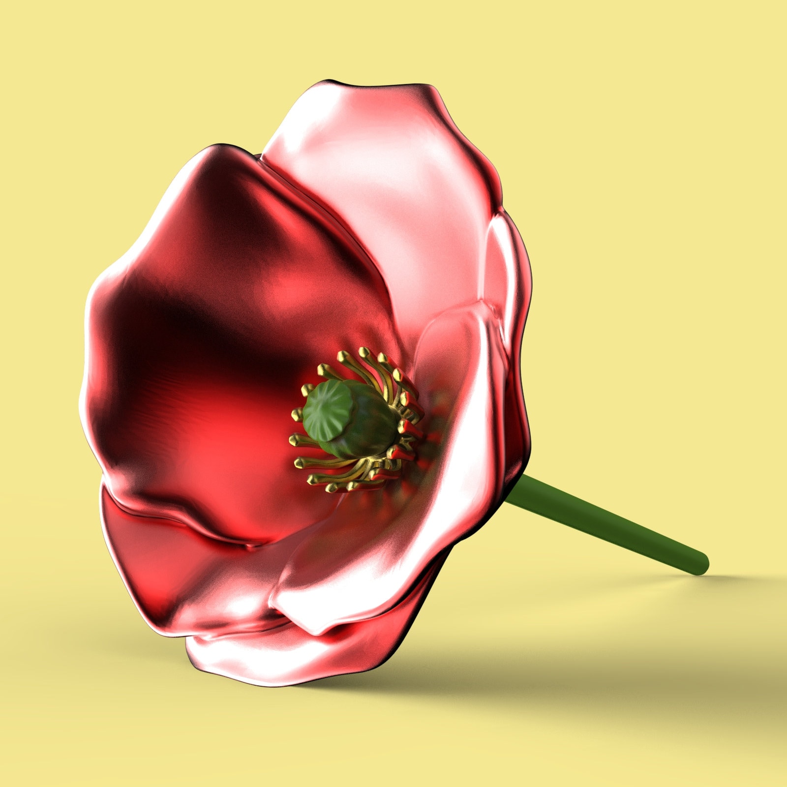 Poppy Flower Stl Digital File for 3D Printing - Etsy