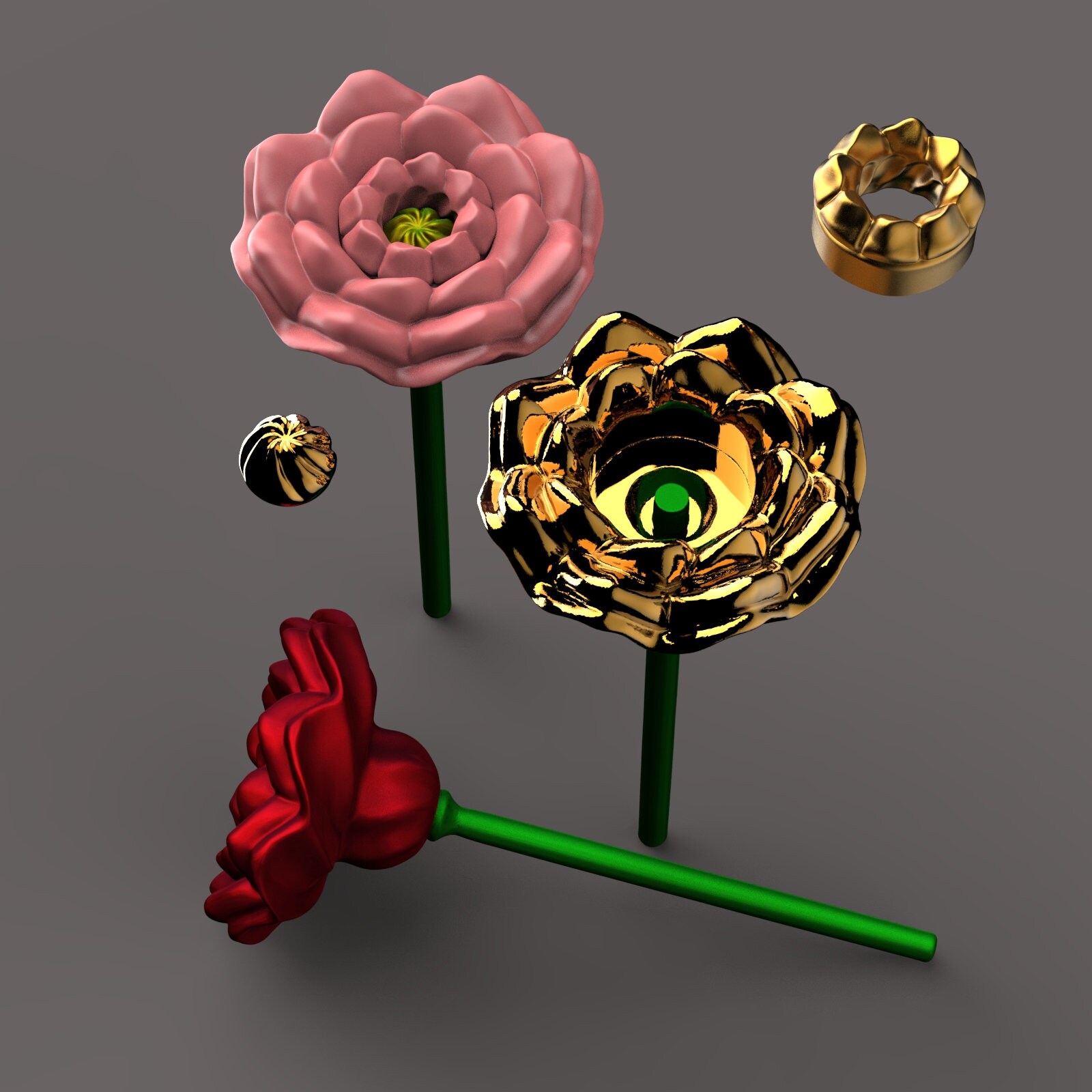 Lotus Flower in Low Poly Style STL Digital File for 3D Printing - Etsy