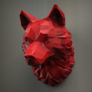 Wolf Head in Low Poly Style STL Digital File for 3D Printing - Etsy
