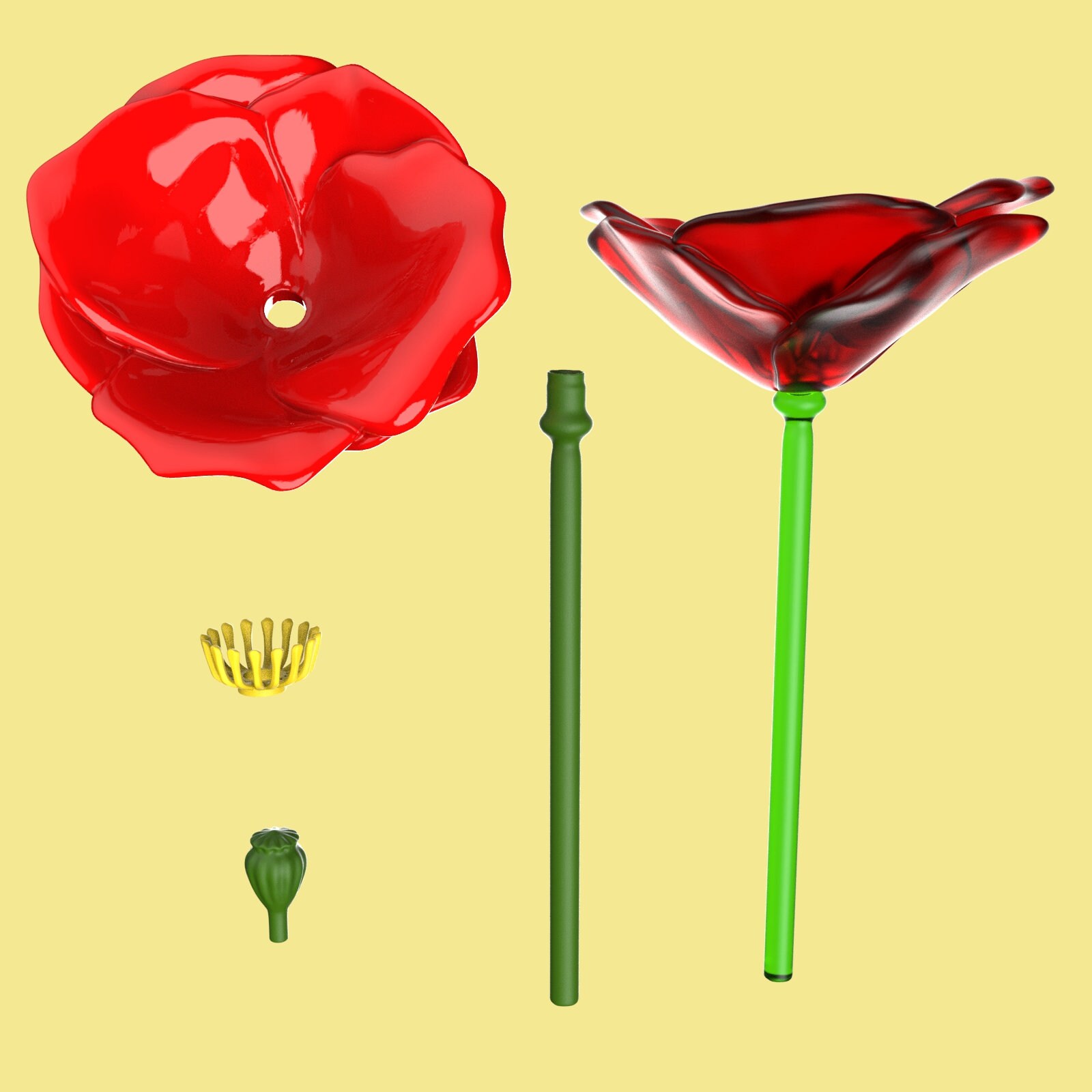 Poppy Flower Stl Digital File for 3D Printing - Etsy