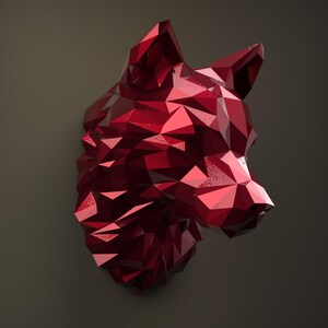 Wolf Head in Low Poly Style STL Digital File for 3D Printing - Etsy