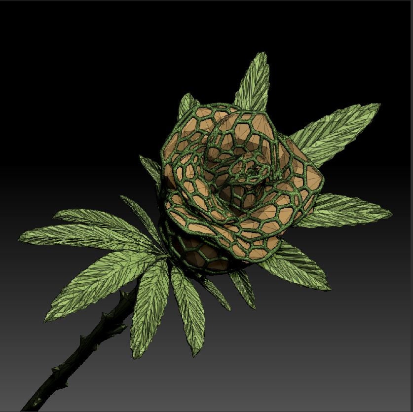 3D Printing Weed Rose Stl Digital File - Etsy