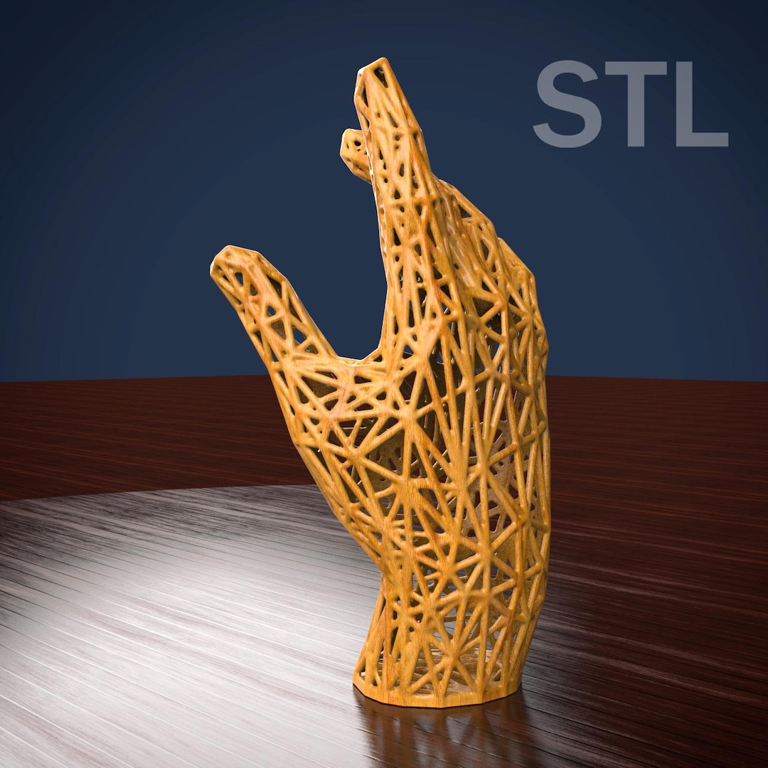 Hand in the Style of Voronoi STL Digital File for Printing on a 3D ...