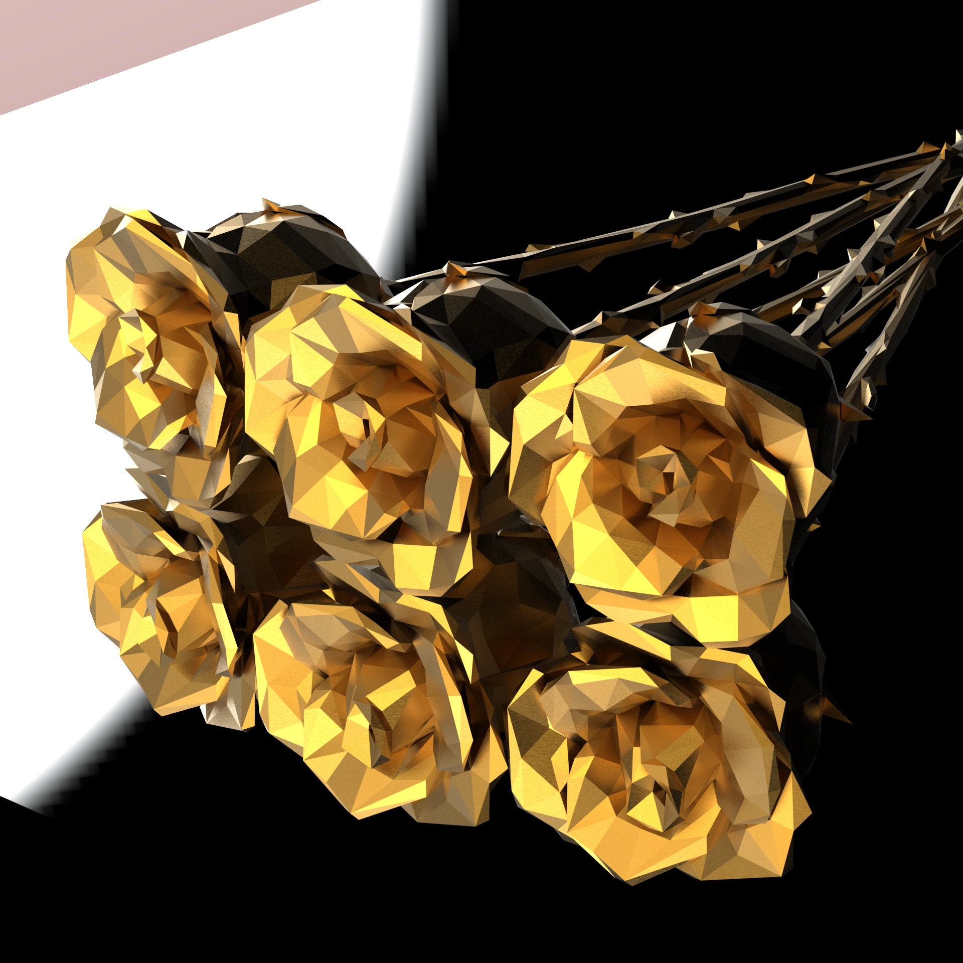 3D Printing Rose Lowpoly Digital Printable Stl File - Etsy