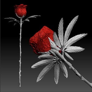 3D Printing Weed Rose Stl Digital File - Etsy